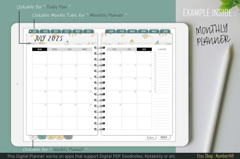 Teacher Digital Planner, Teacher Planner 2025-2026, Personalized ...