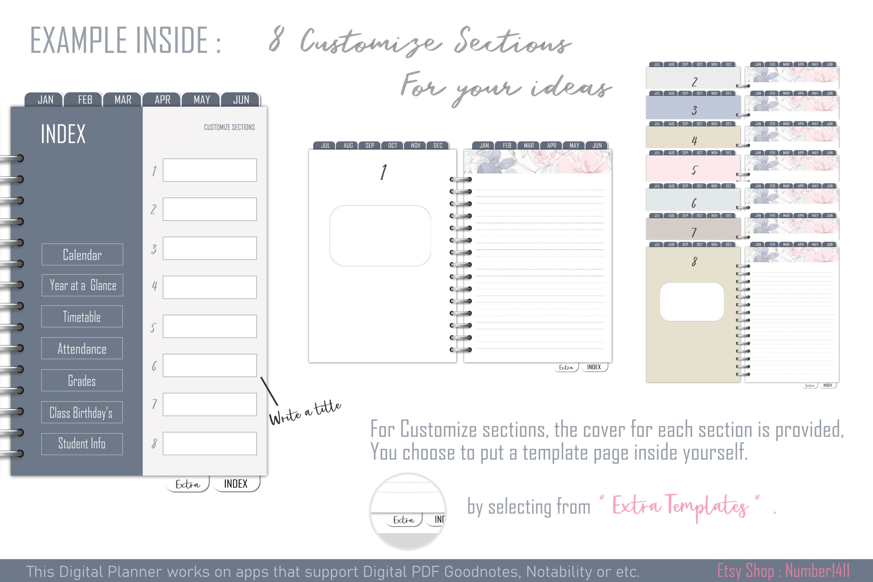 Teacher Planner 2023-2024 Digital Teacher Planner Academic - Etsy UK
