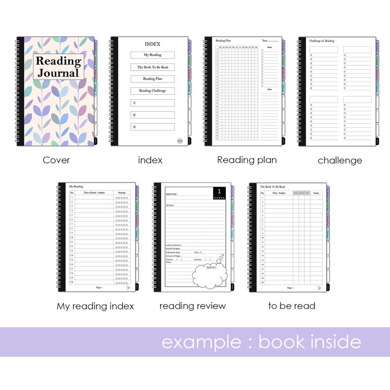 Journal de lecture / Carnet numérique pour Goodnotes (fichier PDF ...