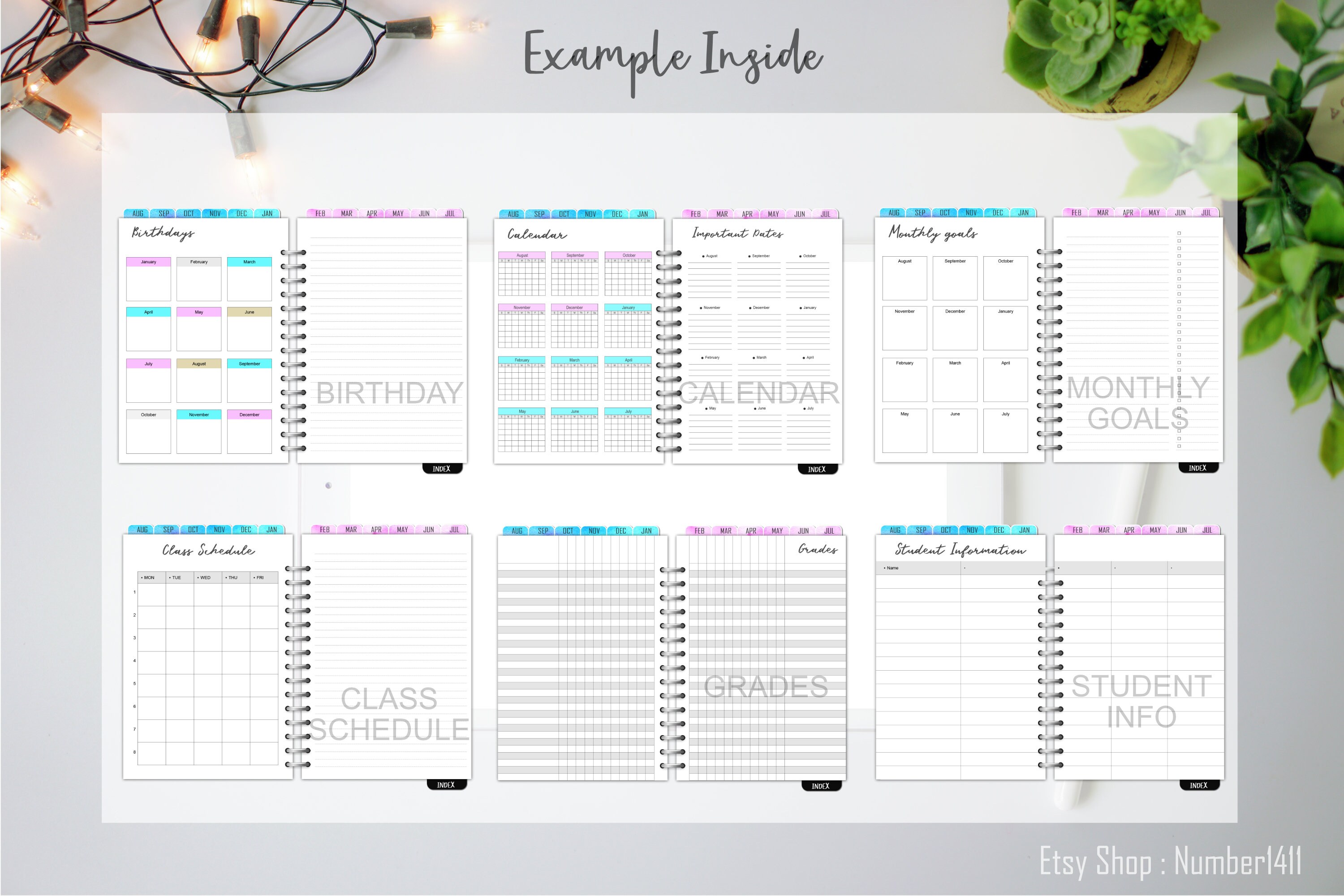 Undated Digital Planner for Teacher Planner With Hyperlinked Tabs ...