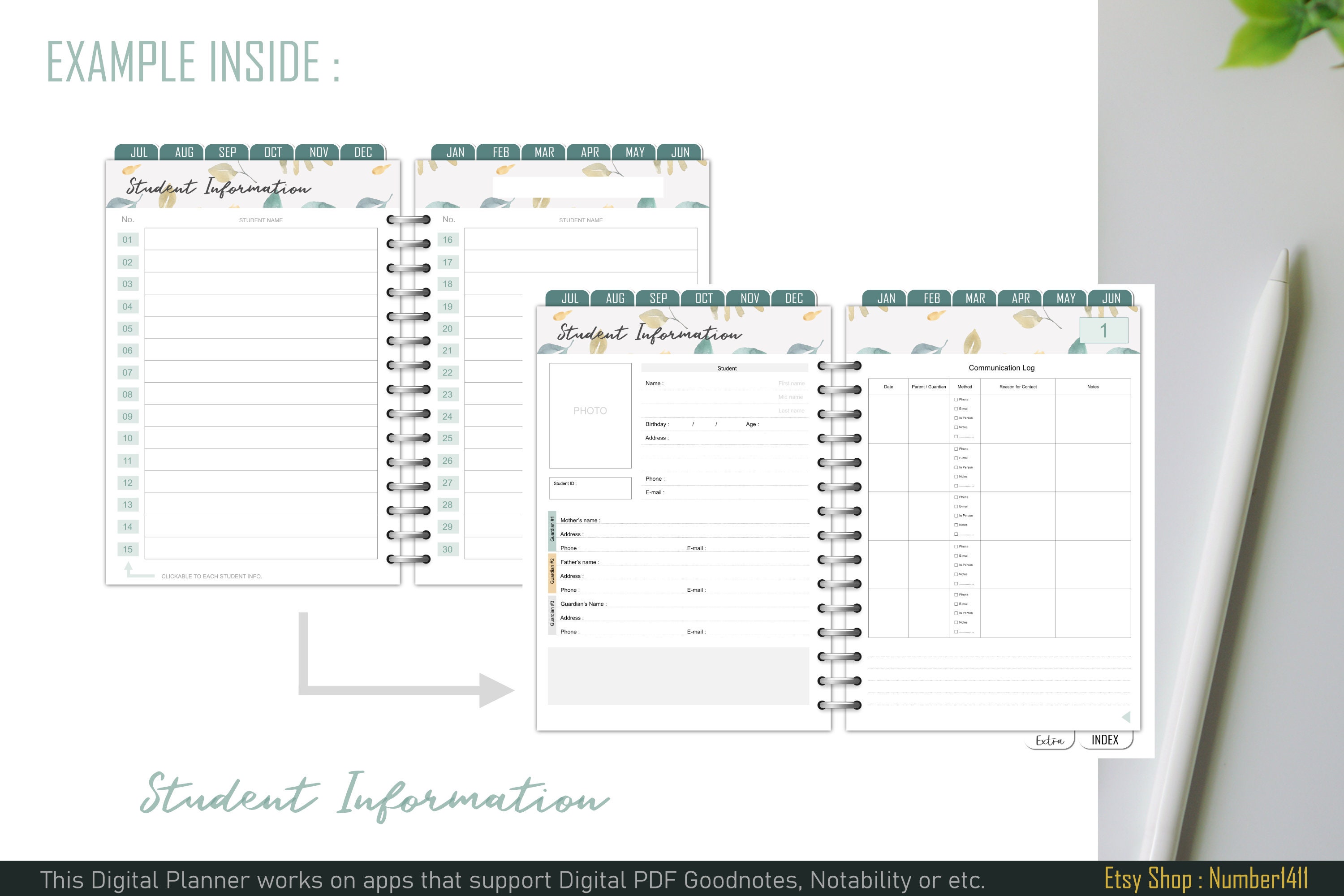 Teacher Digital Planner, Teacher Planner 2025-2026, Personalized ...