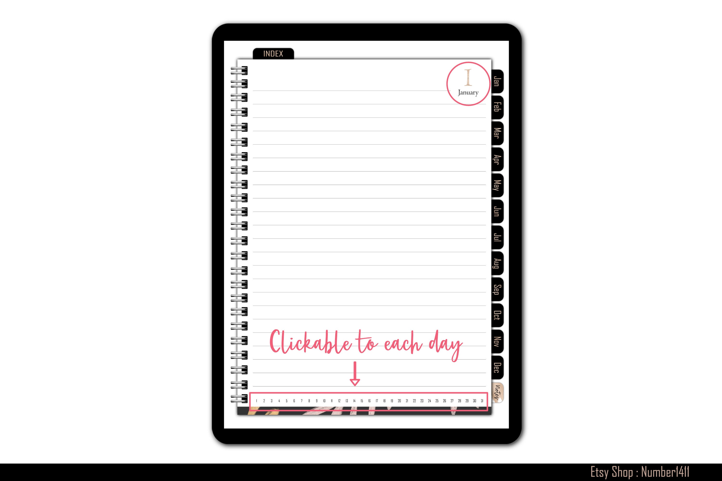 Digital Diary Journal, Digital Notebook With Tabs, Digital Daily ...