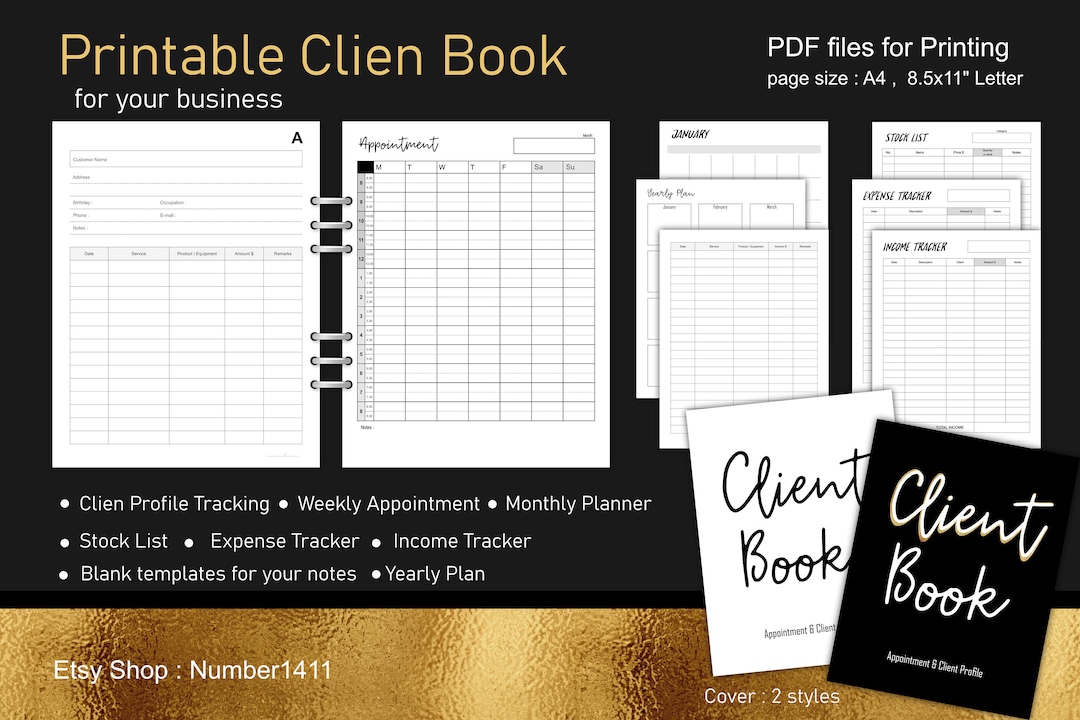 Small Business Planner Printable, Customer Information, Weekly ...