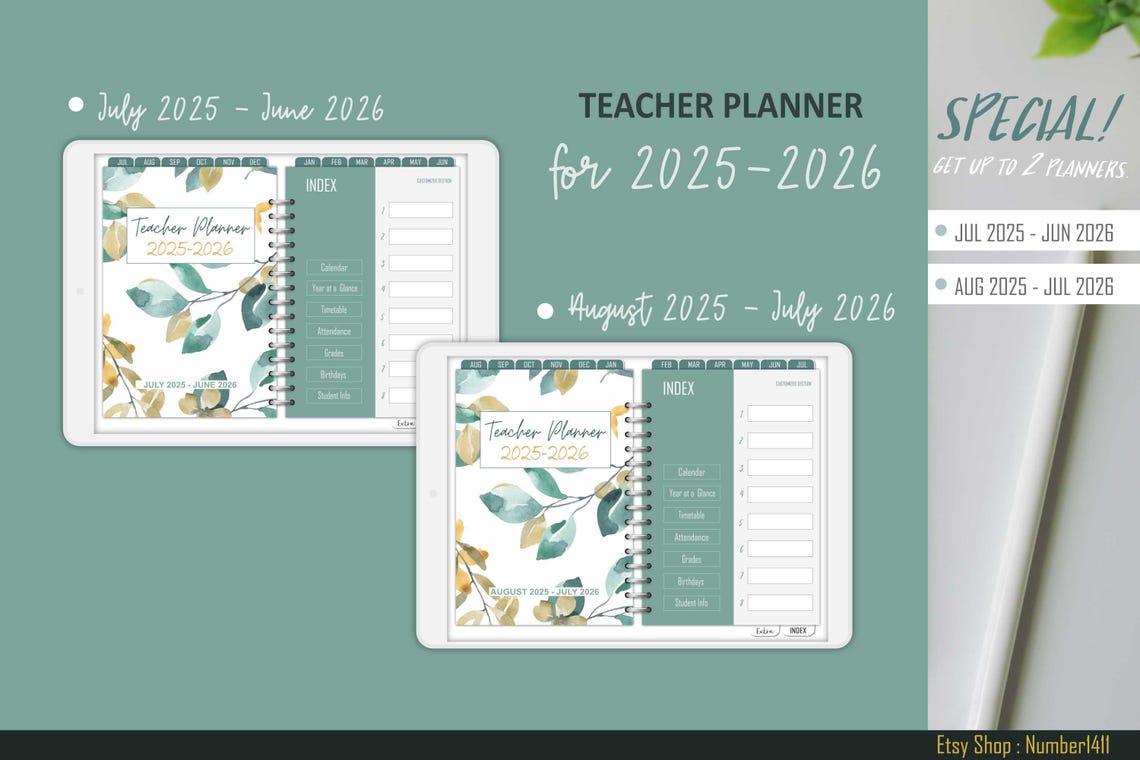Teacher Digital Planner, Teacher Planner 2025-2026, Personalized ...