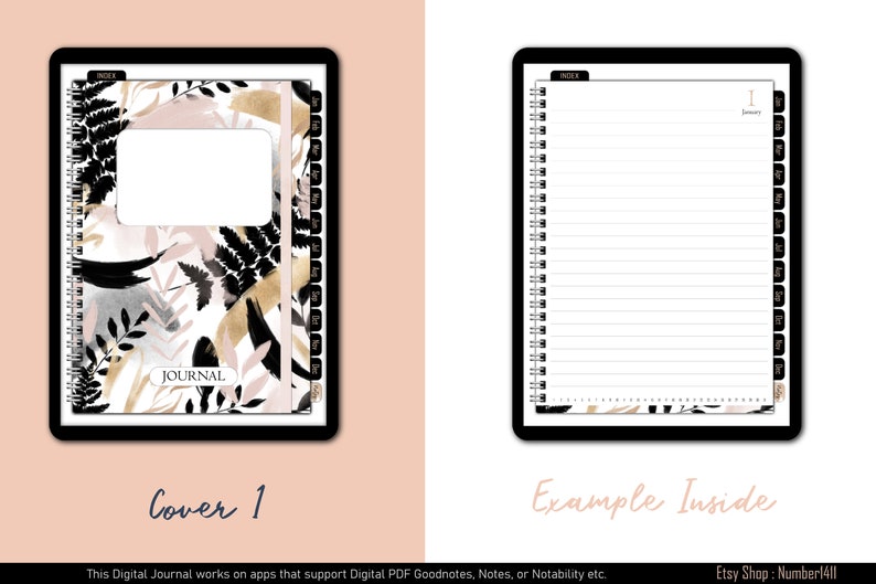Digital Diary Journal Digital Notebook With Tabs Digital - Etsy UK