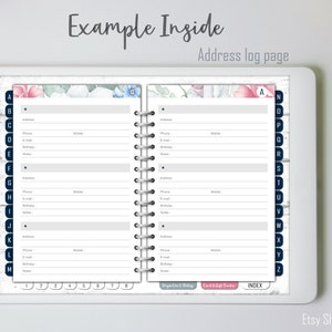 Address Book, Digital Notebook With Tabs Goodnotes, Phone Address Book ...