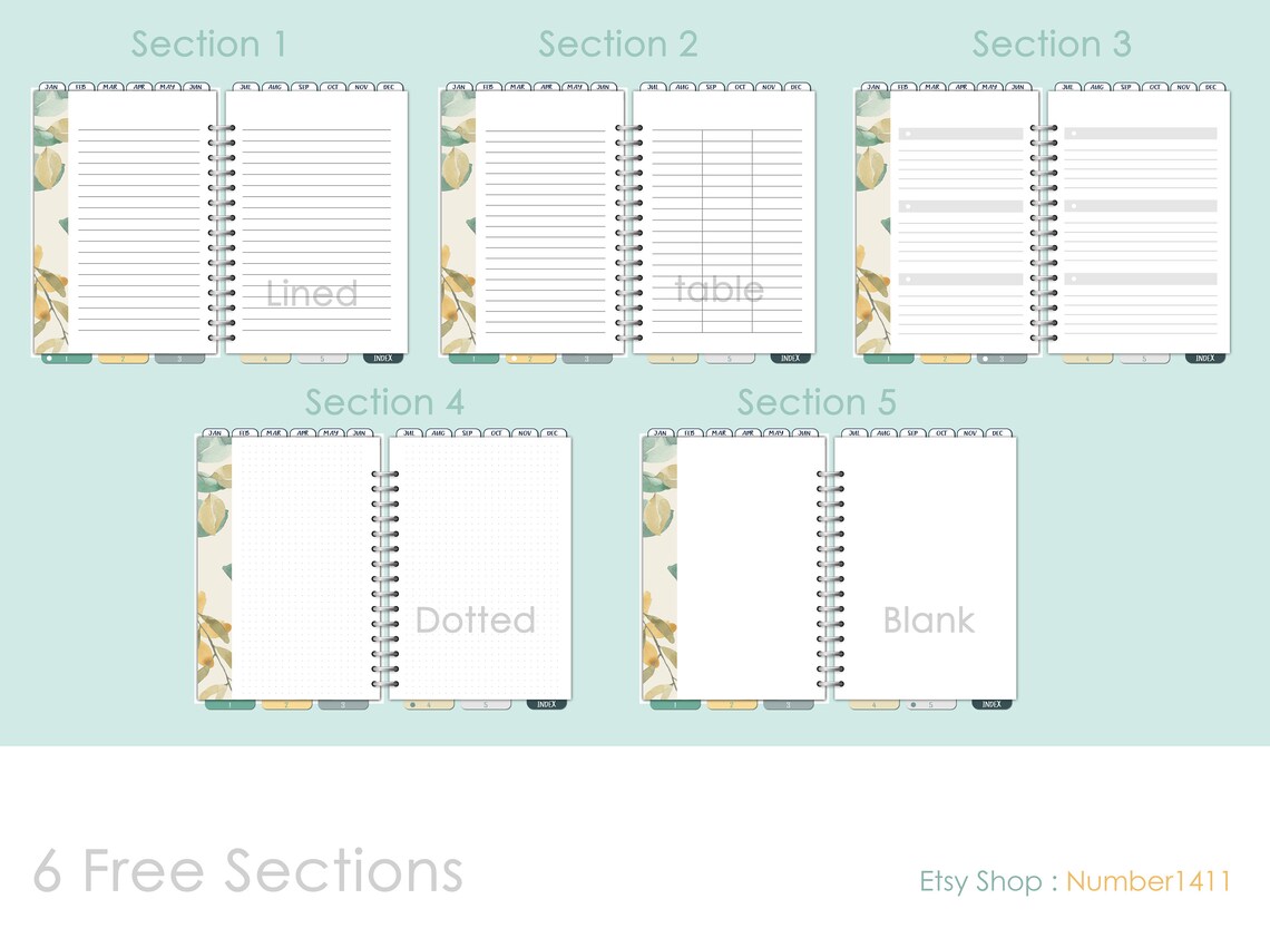 Digital Diary, Monthly Planner, Undated Digital Planner, Personalized ...