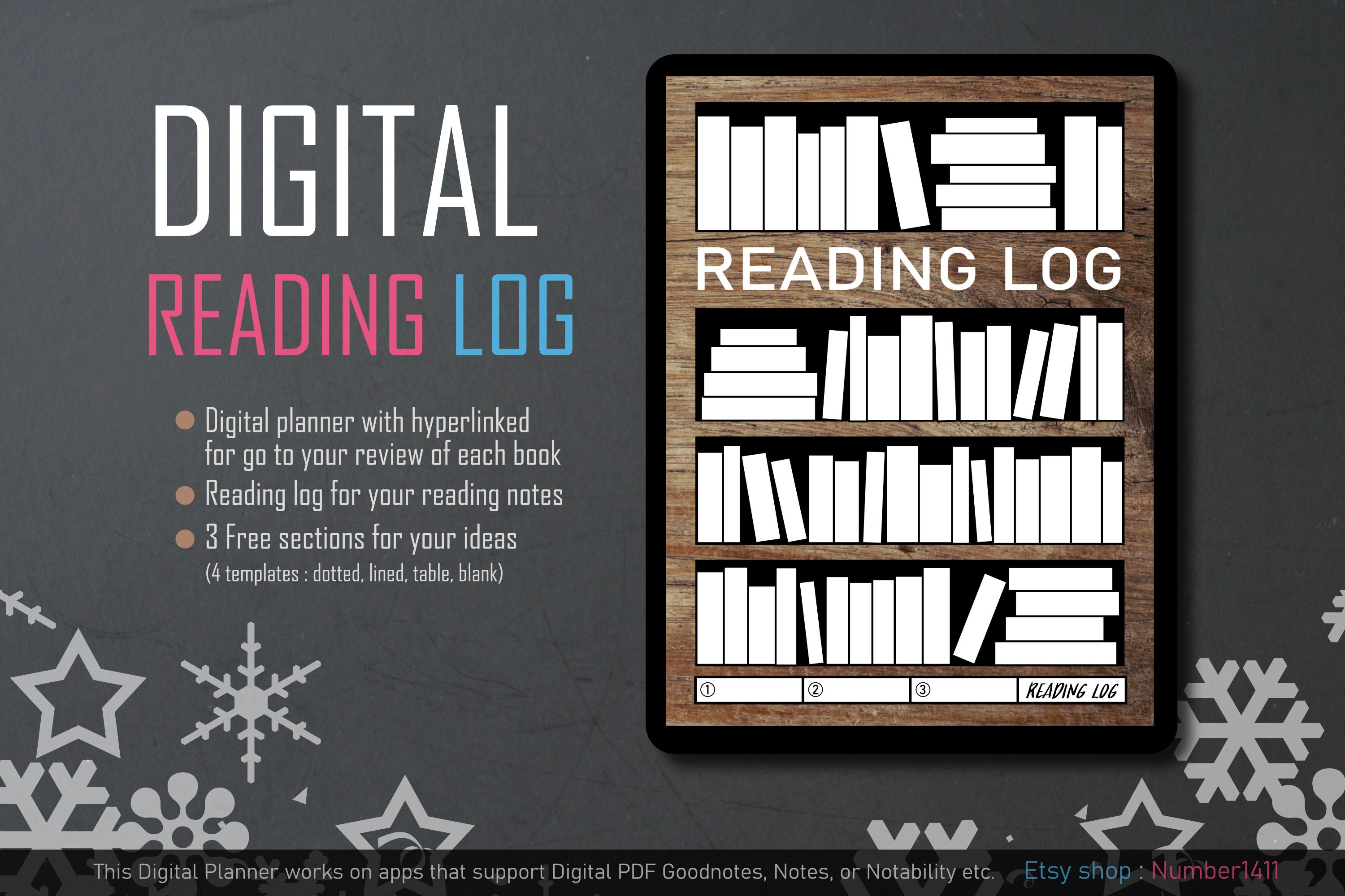 Digital Reading Log, Reading Tracker, Bookshelf , Digital Reading ...