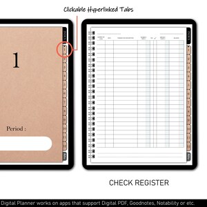Digital Checkbook Register, Simple Undated Digital Planner With ...