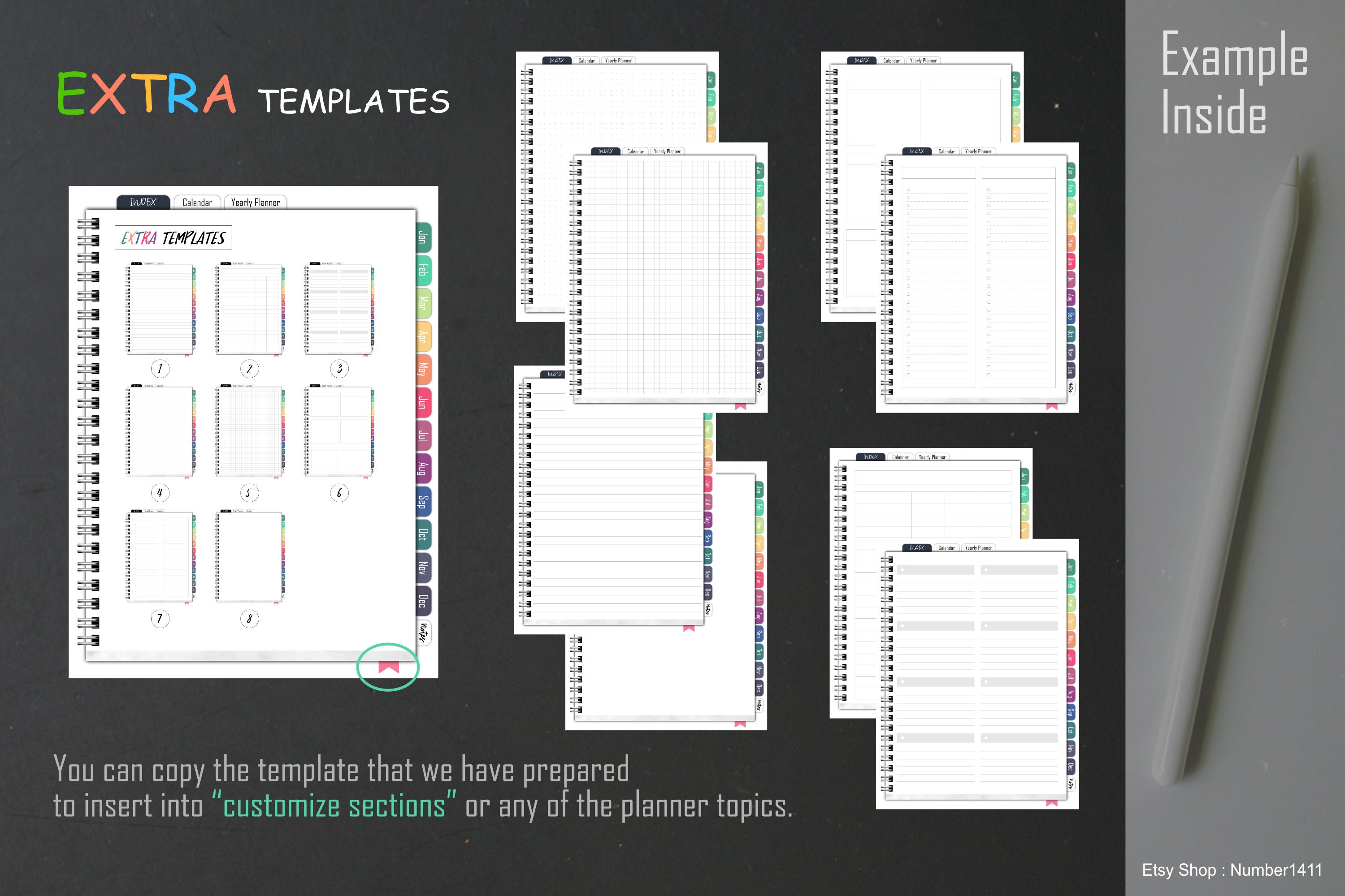 Rainbow Digital Planner Simple Undated Planner With - Etsy