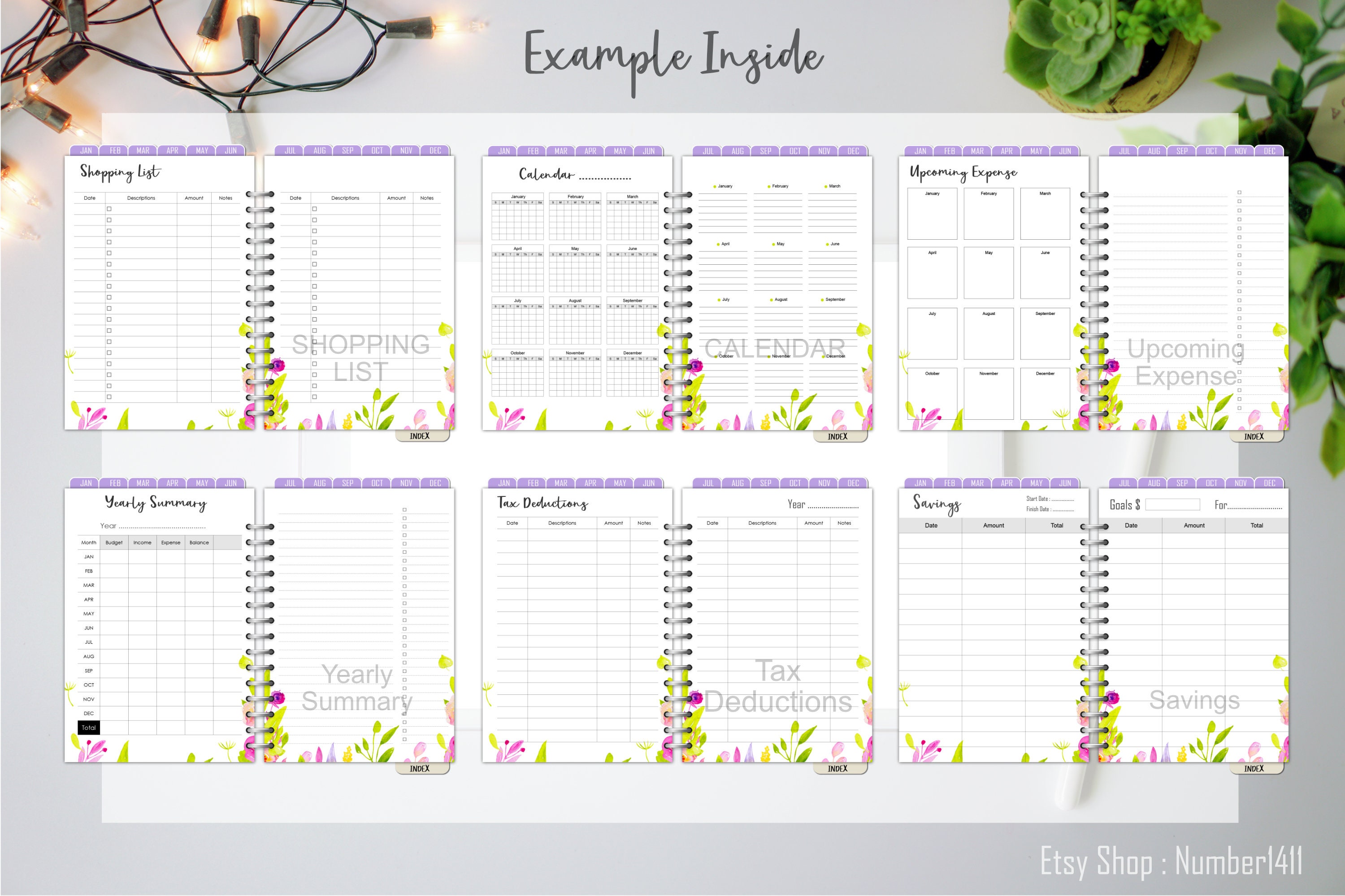 Monthly Budget Digital Planner, Undated Digital Planner, Weekly ...