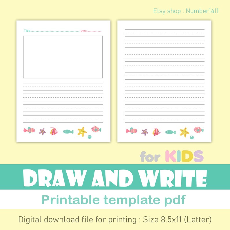 Preschool Worksheets, Draw and Write Template PDF, Preschool Printables ...