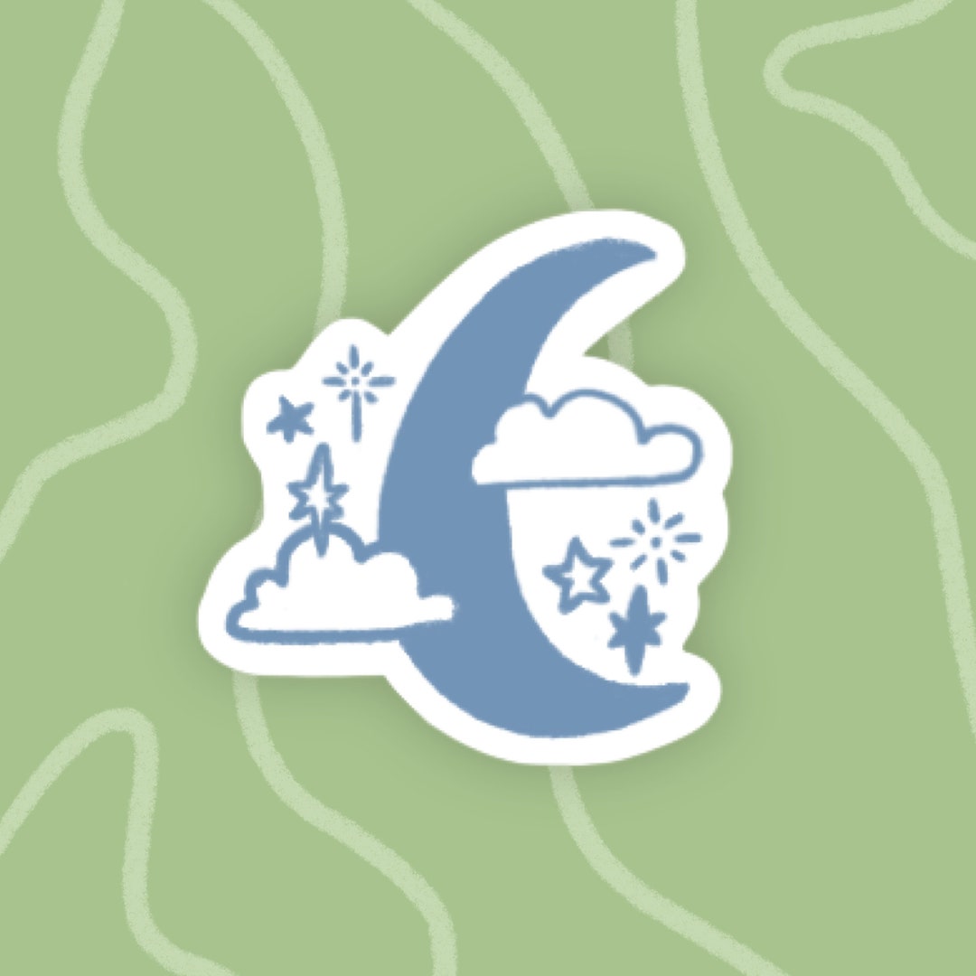 Sparkly Blue Moon – Die Cut Sticker - Etsy