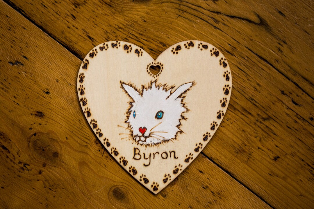 Custom Personalised Rabbit Heart Shaped Wooden Hanging Ornament - Etsy