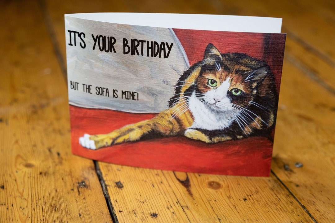 Calico Tortoiseshell Cat Humorous Happy Birthday Card - Etsy UK