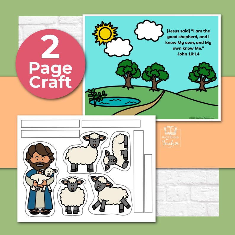 The Good Shepherd Bible Craft for Kids | Stand up Shepherd Sheep ...