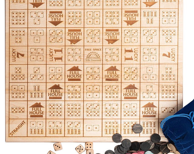 Dice Poker Game Board - Etsy Canada