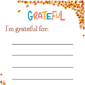 Printable Gratitude Worksheet - Instant Download - Things I'm Grateful ...