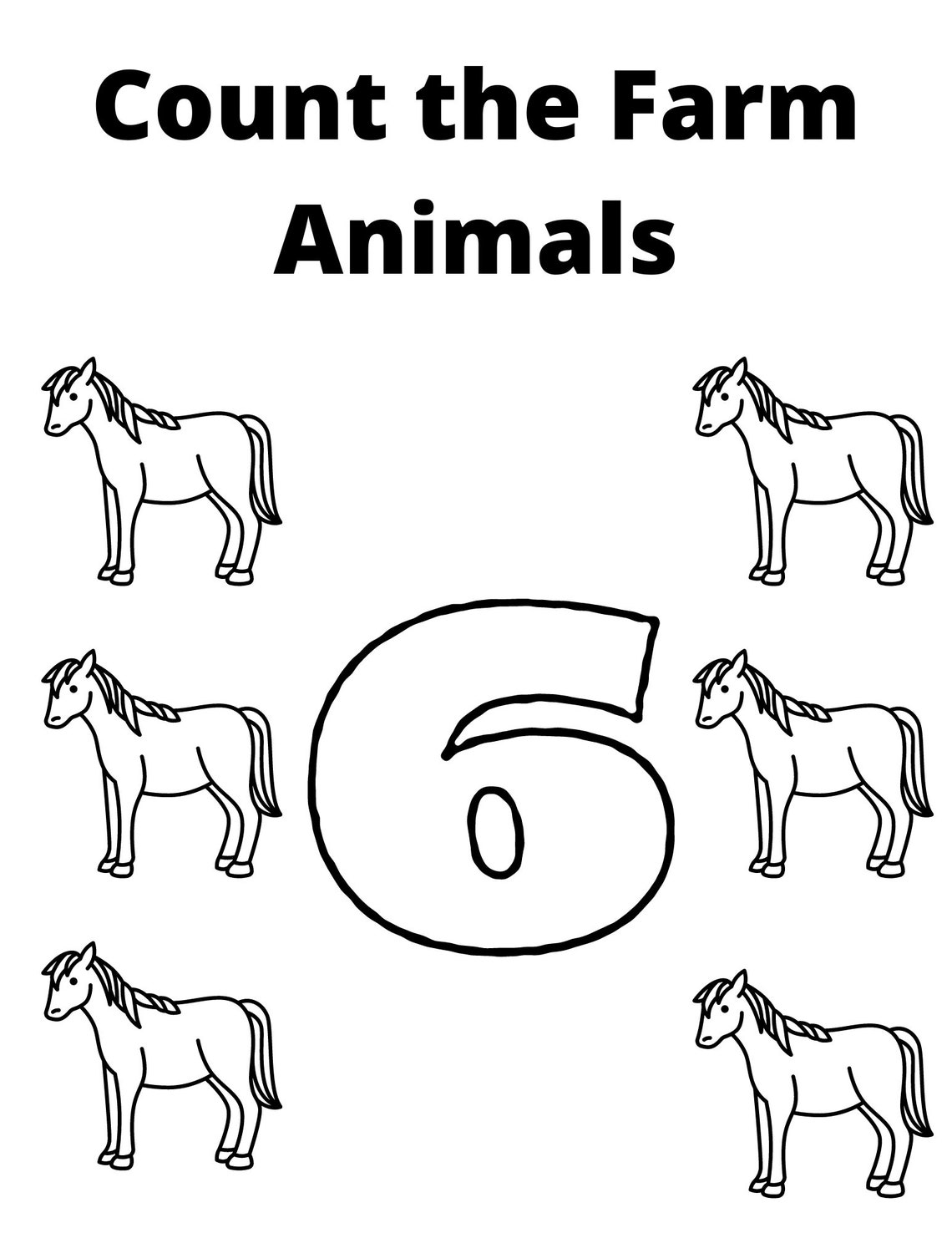 Printable Farm Animals Counting Worksheets - Color Worksheets ...