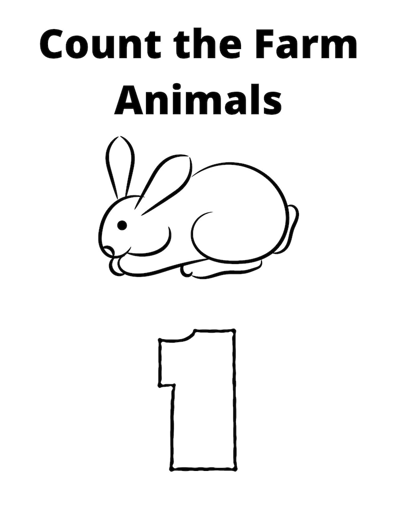 Printable Farm Animals Counting Worksheets - Color Worksheets ...