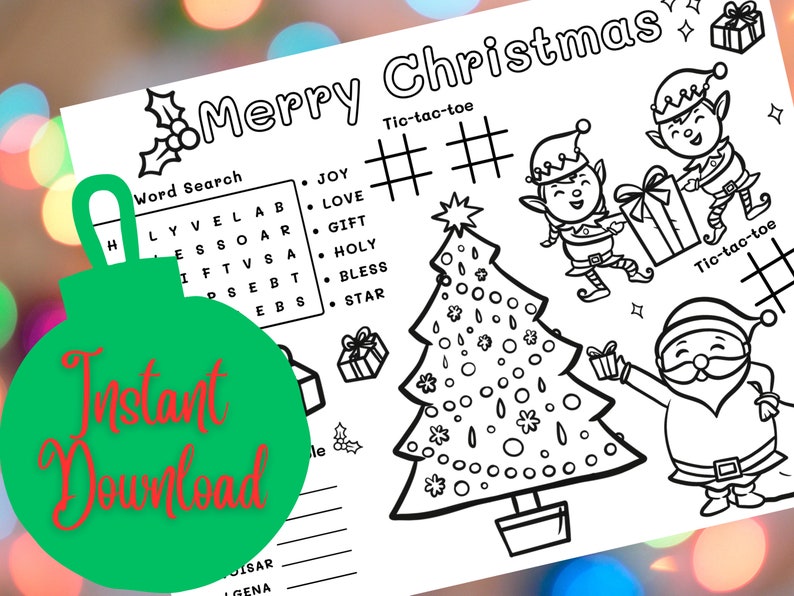 Printable Christmas Placemat - Instant Download - Christmas Tree ...