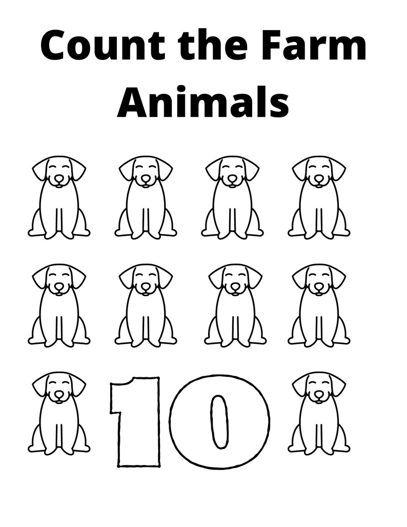 Printable Farm Animals Counting Worksheets - Color Worksheets ...