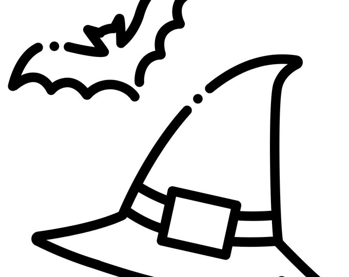 Printable Witch Hat Color Sheet - Instant Download - Witch Hat Color ...