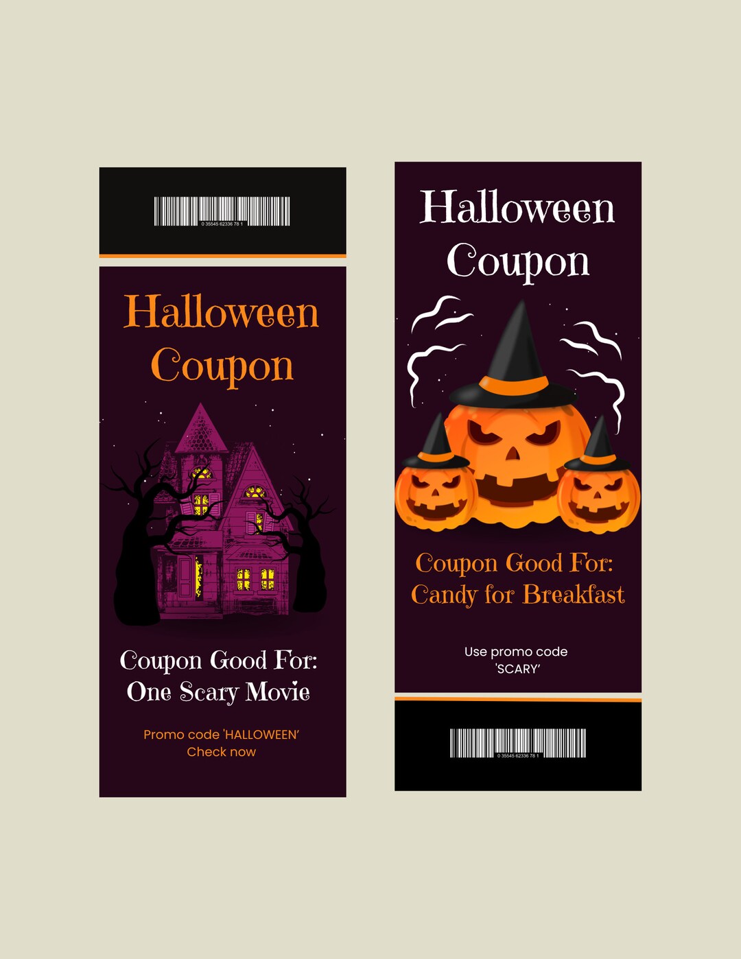 Printable Halloween Coupons, Printable Halloween Gift, Instant Download ...