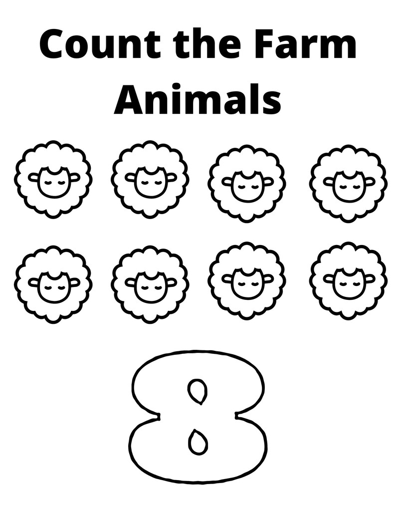 Printable Farm Animals Counting Worksheets - Color Worksheets ...