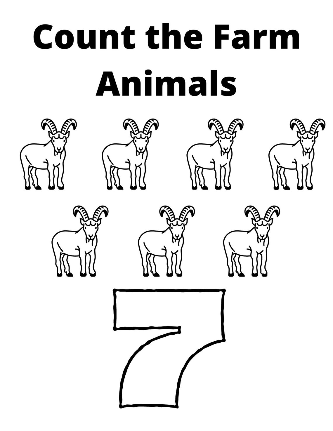 Printable Farm Animals Counting Worksheets - Color Worksheets ...