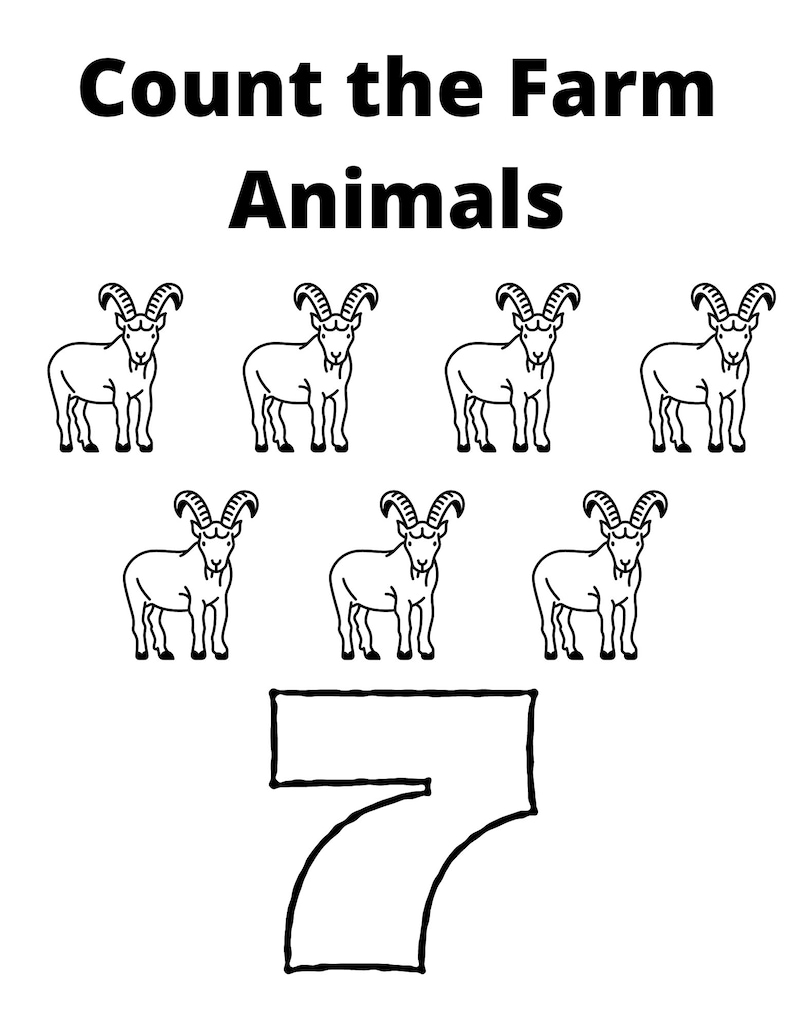 Printable Farm Animals Counting Worksheets - Color Worksheets ...