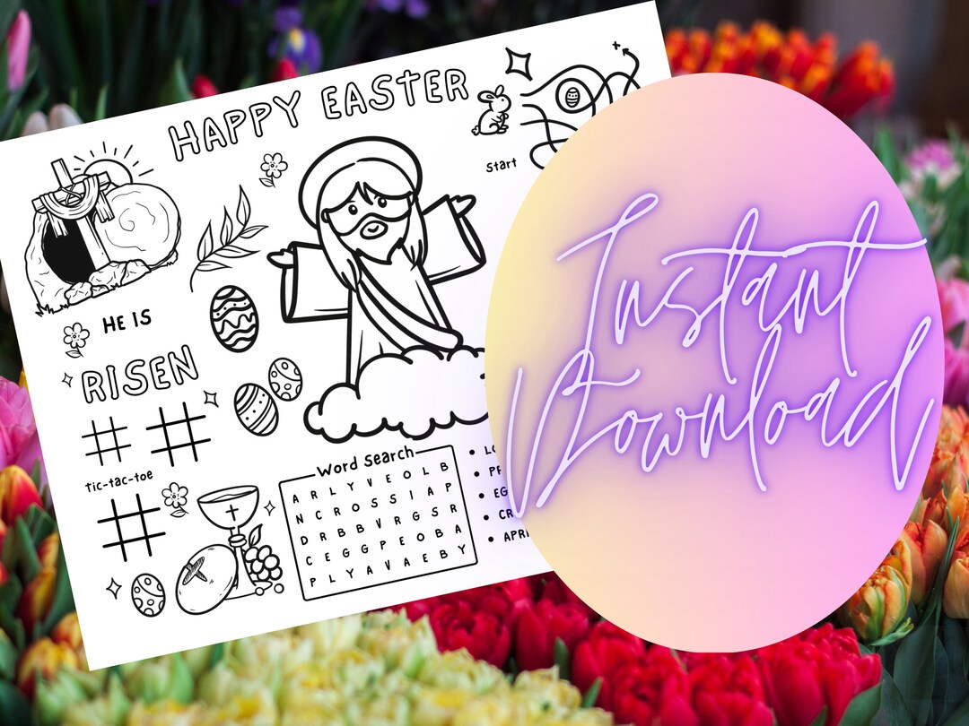 Printable Easter Placemat - Religious Themed Easter Kids Activity ...