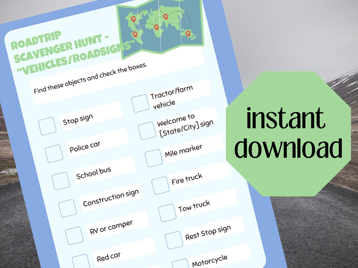 Printable Road Trip Activity Pack - Instant Download Kids Car Activity ...