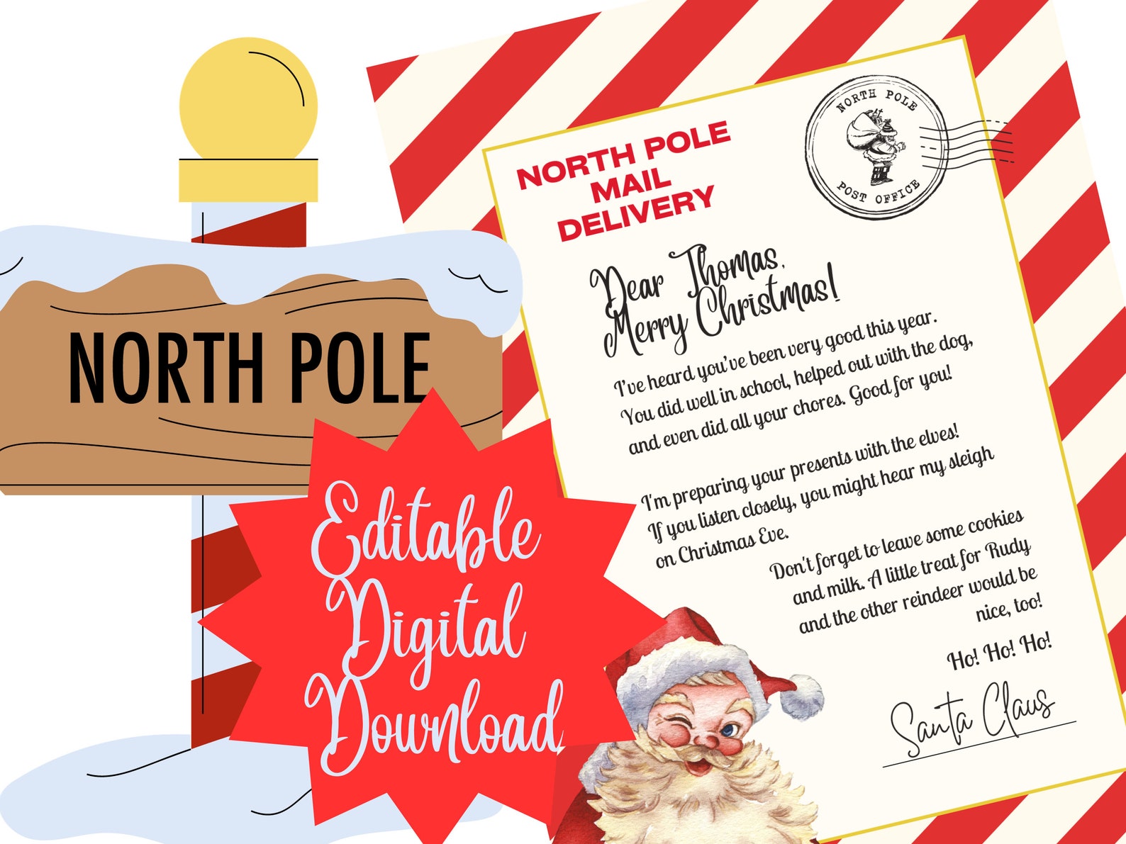 Editable Letter From Santa - Custom Printable Santa Letter - Digital ...