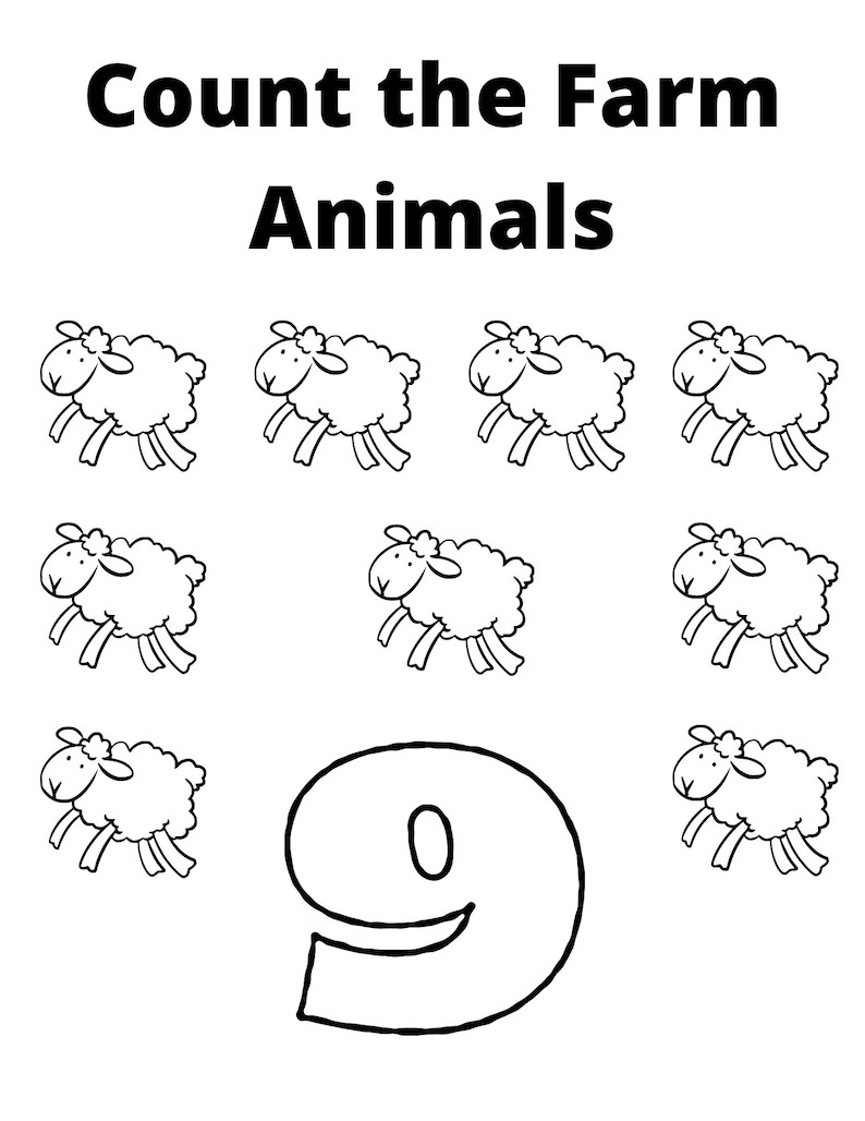 Printable Farm Animals Counting Worksheets - Color Worksheets ...