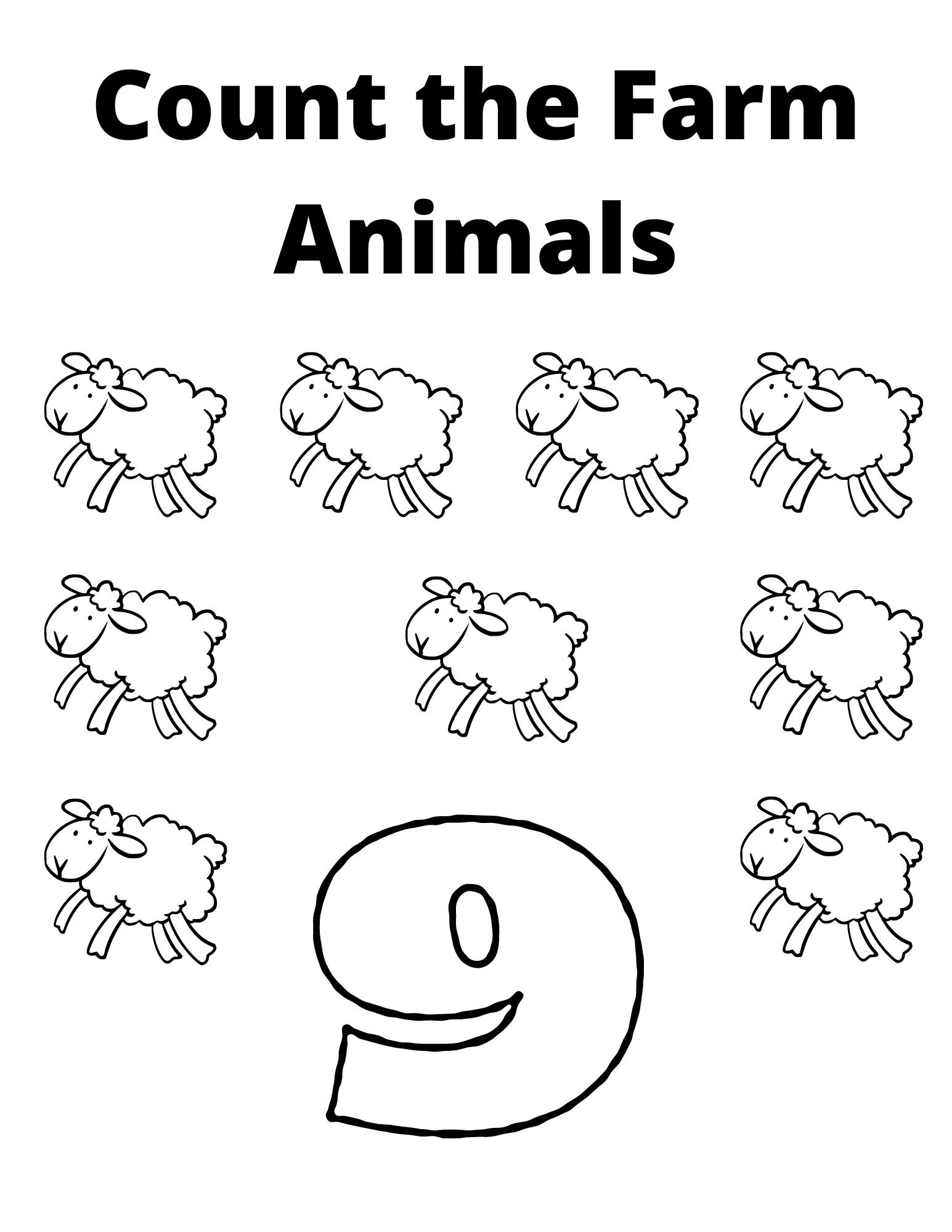 Printable Farm Animals Counting Worksheets - Color Worksheets ...