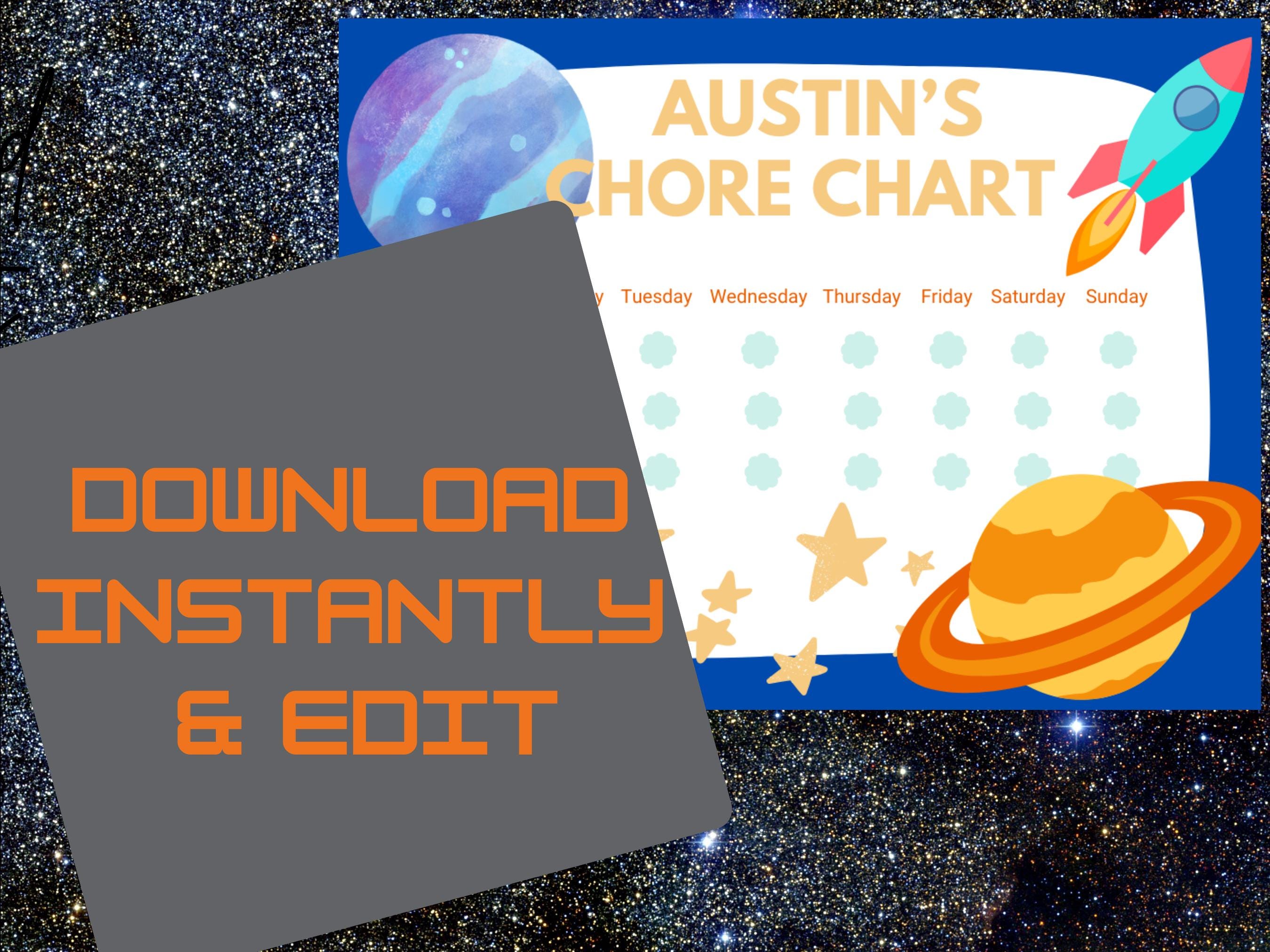 Magical Chore Chart Bundle - Unicorn, Mermaid, Dinosaur, Space ...