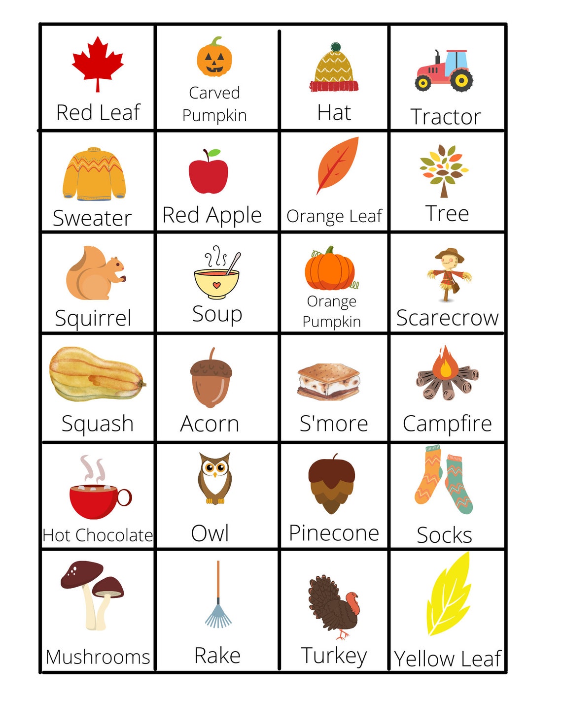 Digital Download - Printable Fall Bingo - Instant Download for ...