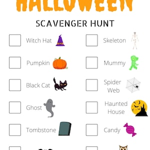 Printable Halloween Scavenger Hunt - Halloween Scavenger Hunt for Kids ...
