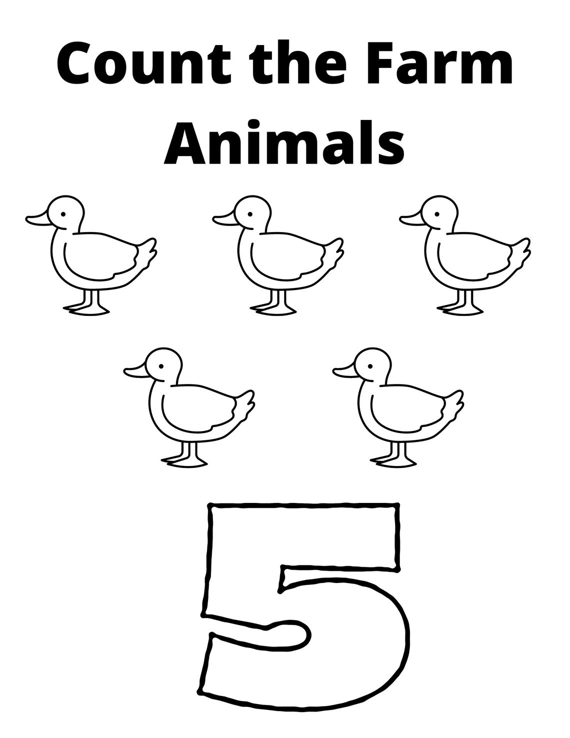 Printable Farm Animals Counting Worksheets - Color Worksheets ...
