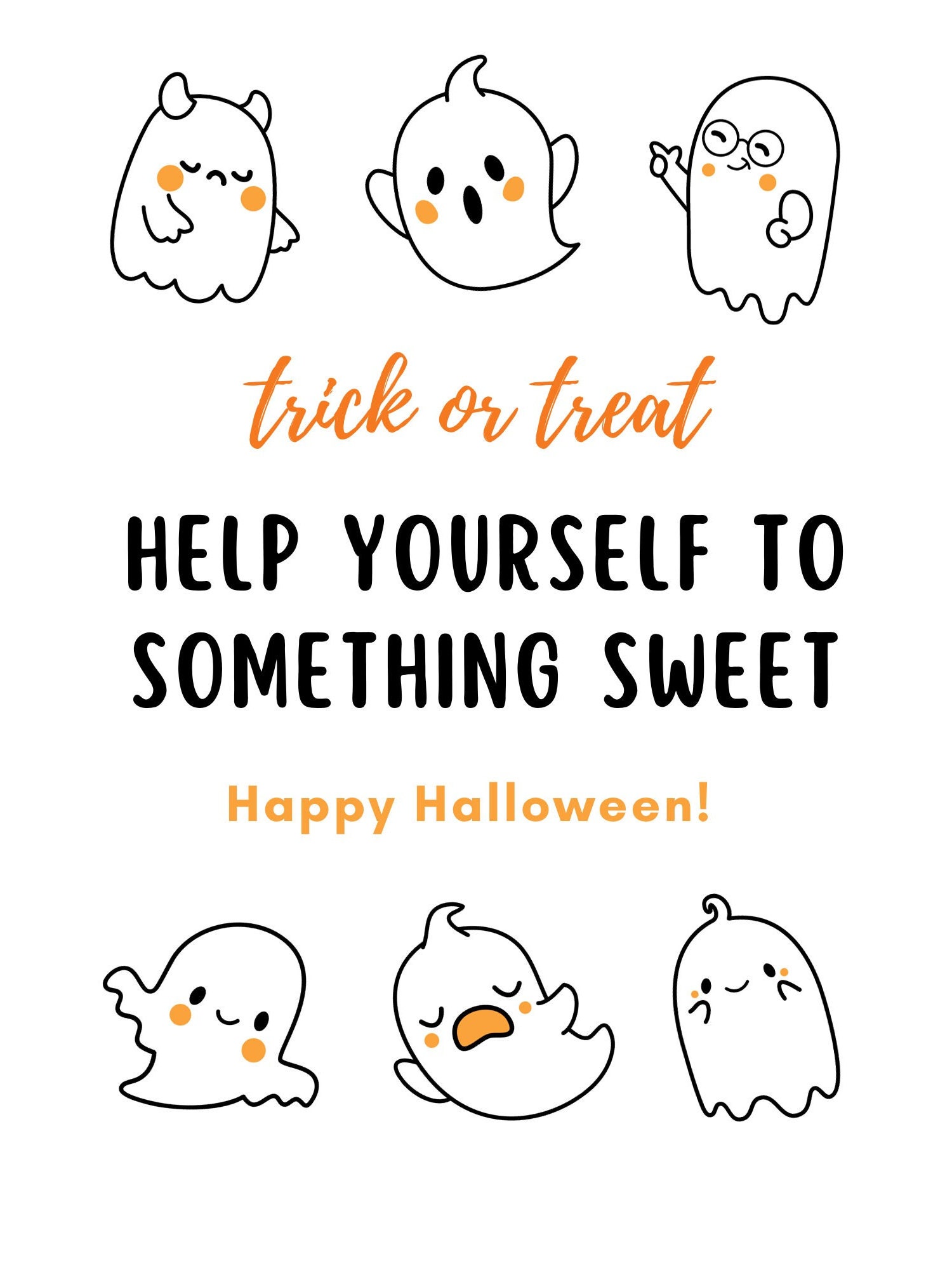 Halloween Candy Bowl Sign - Instant Download - Printable - Printable ...