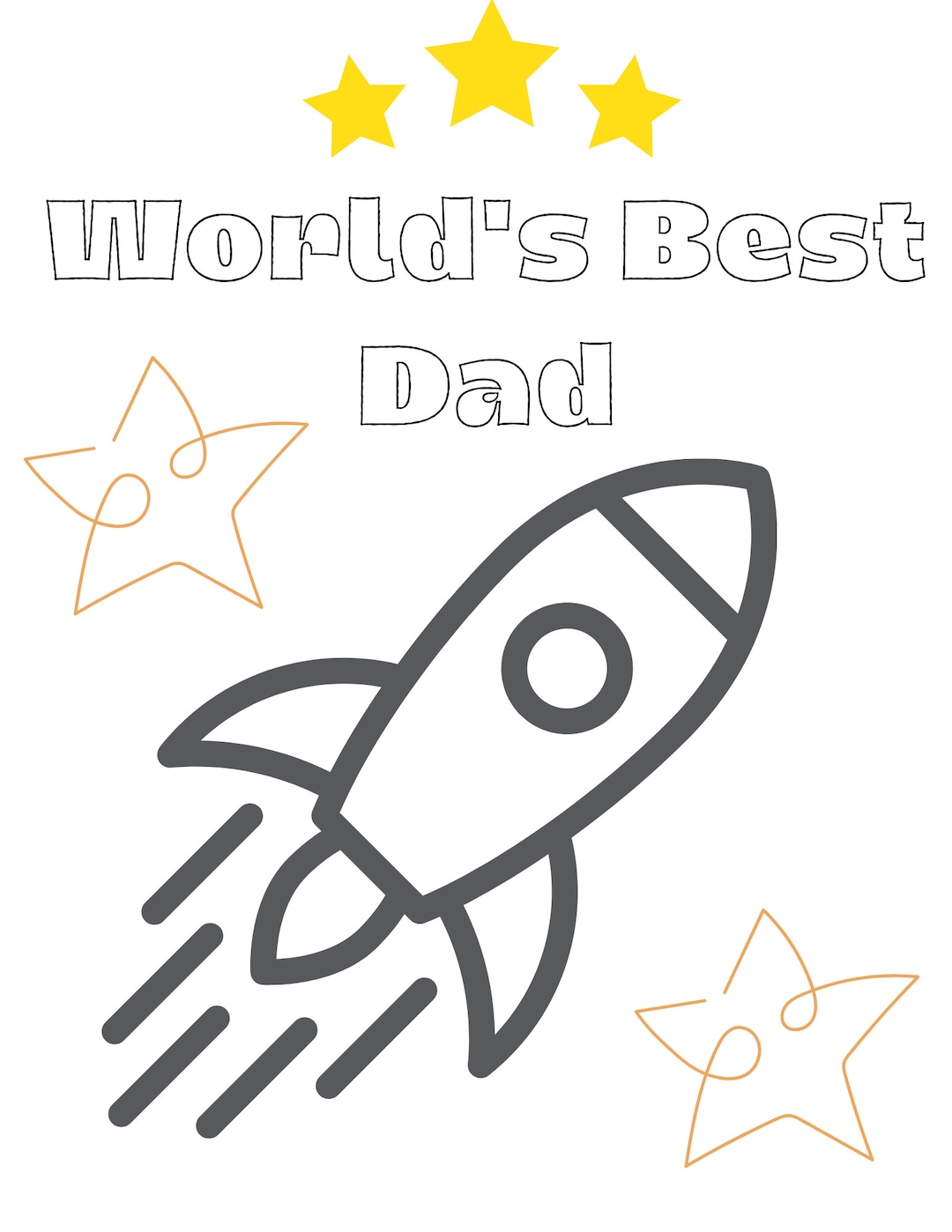 Printable Father's Day Page - World's Best Day - Color Sheet - Toddler ...