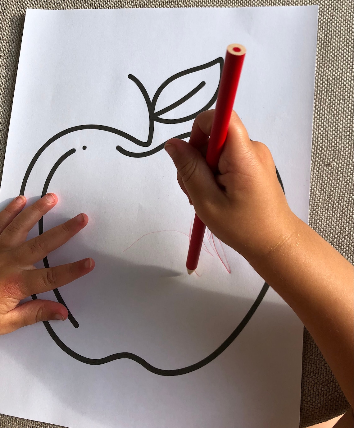 Printable Apple Coloring Page - Fall Printable - Color Sheet - Toddler ...