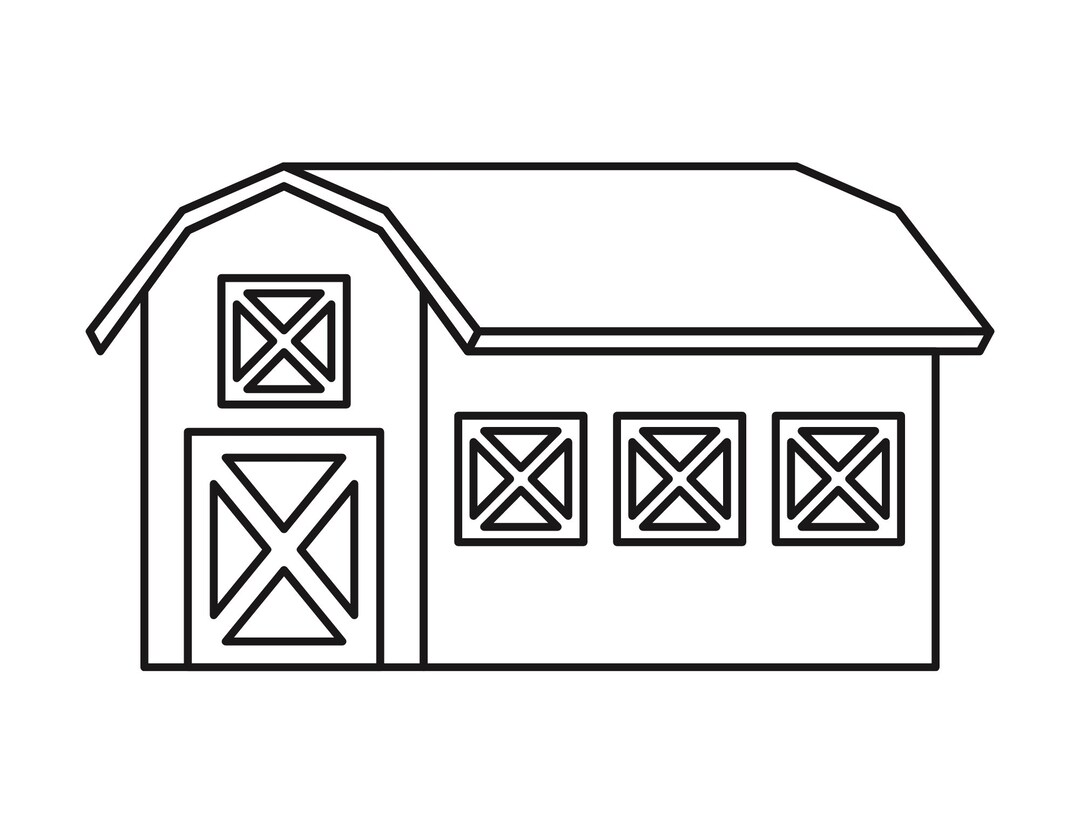 Printable Barn Color Page - Toddler Activity - Barn Coloring Sheet ...