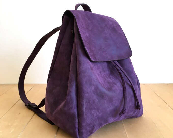 Faux Leather Purple Backpack - Vegan Backpack - Water Resistant - Vegan ...