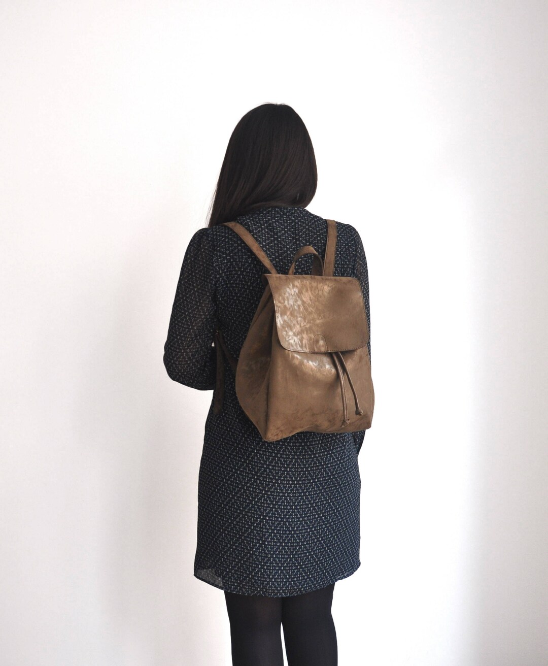 Metallic Bronze Backpack - Vegan Backpack - Metallic Leather - Vegan ...