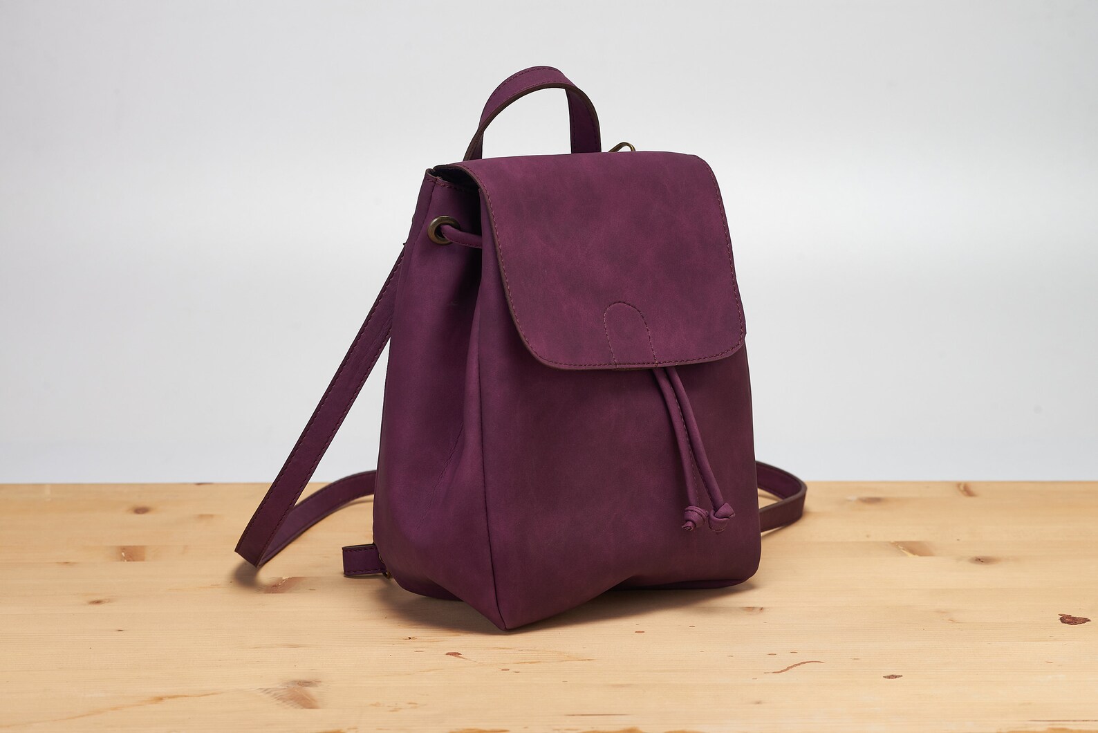 Mini Backpack Purple Bag Vegan Backpack Convertible Bag | Etsy