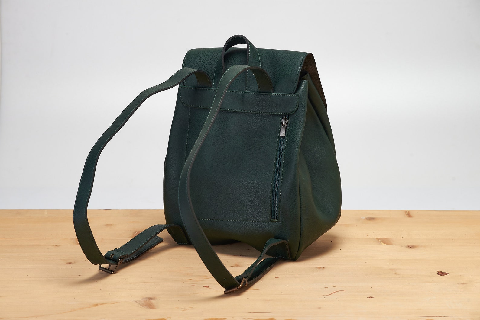 Faux Leather Green Backpack - Vegan Backpack - Water Resistant - Vegan ...