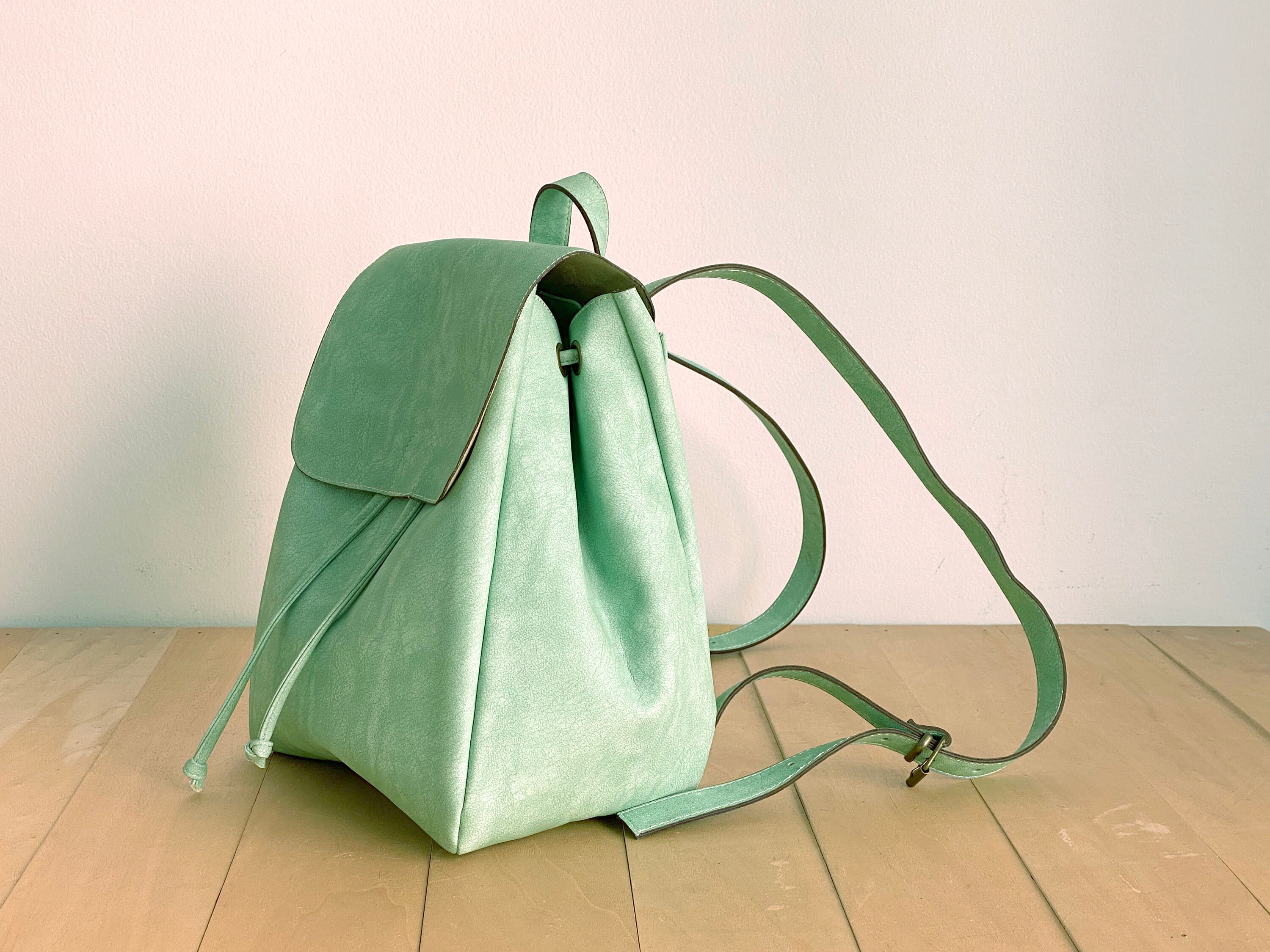 Mint Green Backpack Vegan Backpack Water Resistant Vegan - Etsy
