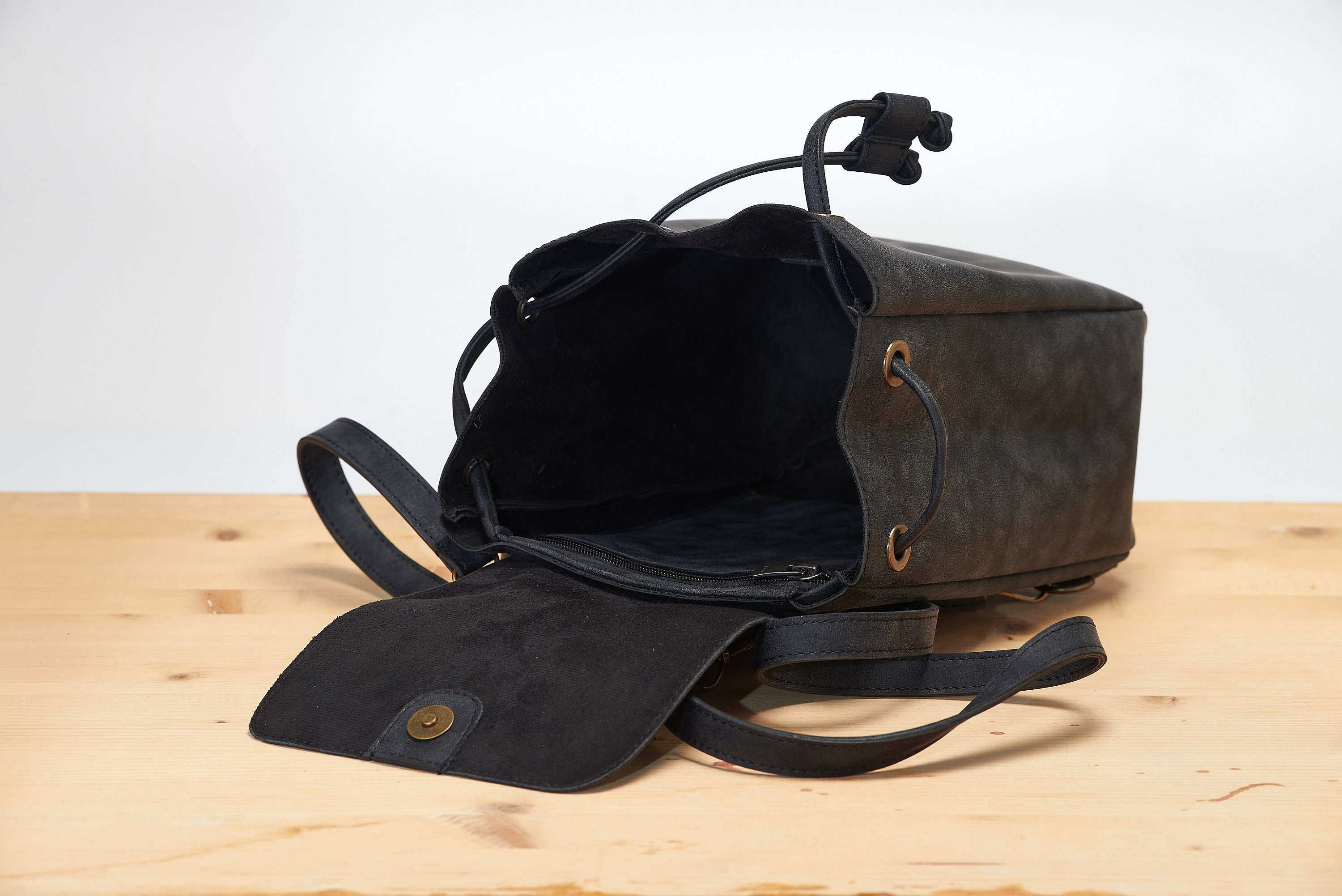 Mini Backpack Black Backpack Vegan Backpack Convertible - Etsy